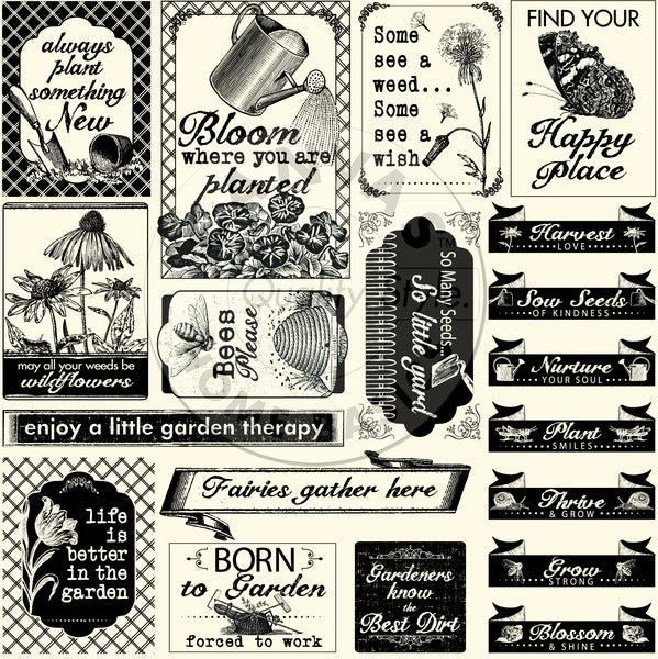 The Watering Can: Garden Sayings on Ivory Paper – 1320LLC