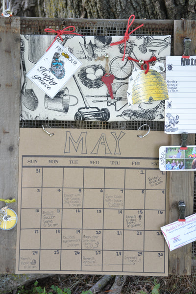 Black and Kraft Calendar Paper with Stamped Days of the Week – 1320LLC